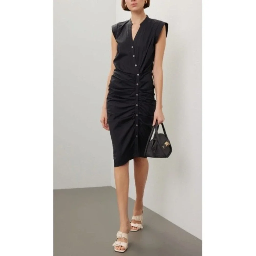 Veronica Beard | Dresses | Veronica Beard Dress Black Ruched Button ...